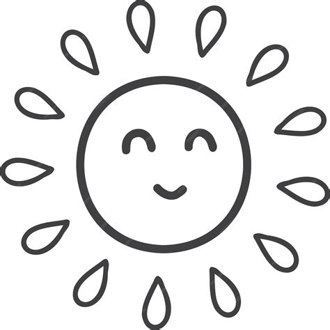 Premium Vector Hand Drawn Cute Smiling Sun Illustration