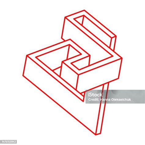Impossible Optical Illusion Shapes Optical Art Objects Impossible Figures Line Art Logo Stock