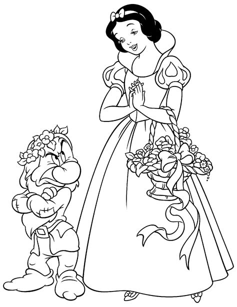 سنو وايت وحاد الطبع قزم تلوين صفحة