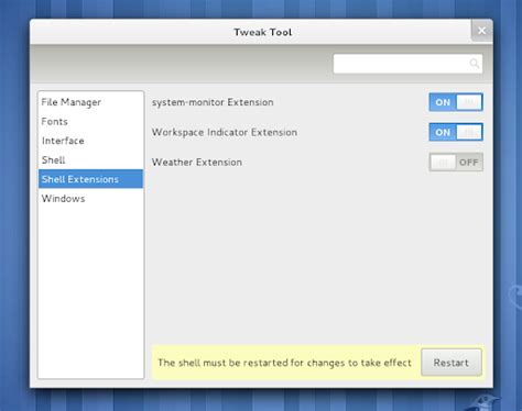 Gnome Tweak Tool Gets Option To Switch Gnome Shell Extensions On Off