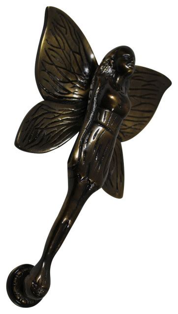 Flower Fairy Antique Brass Door Knocker With Mounting Hardware Renovators Supply Contemporary