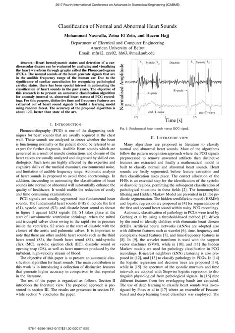 Pdf Classification Of Normal And Abnormal Heart Sounds