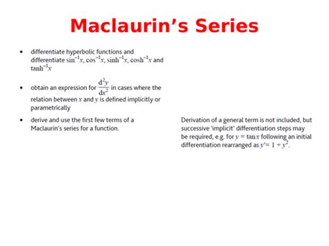 A Level Further Pure Maths 2 Differentiation Ppt Teaching Resources