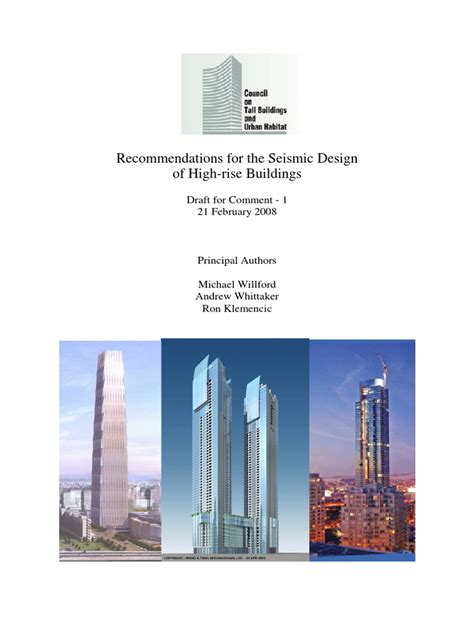 Recommendations For The Seismic Design Of Tall Buildings Pdf