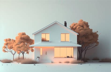 Dibujo De La Casa De Diseño Ia Generativa Foto Premium