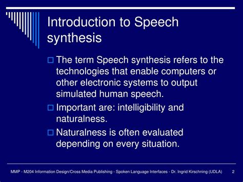 PPT Speech Synthesis PowerPoint Presentation Free Download ID