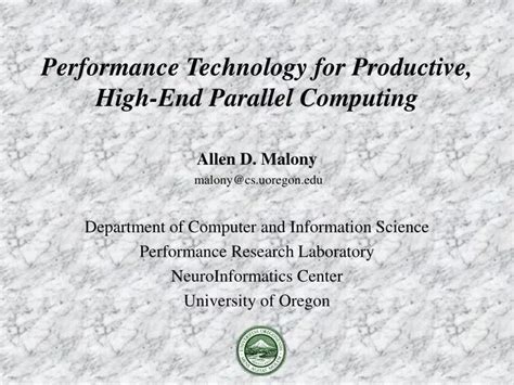 Ppt Performance Technology For Productive High End Parallel