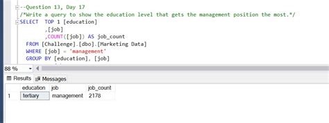 sql query challenge education and count abiodun okunloye posted on