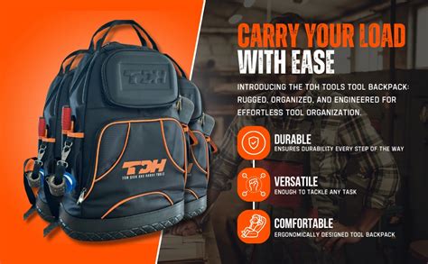 Tool Backpack With Waterproof Base Tool Backpack Heavy Duty With Battery Pockets