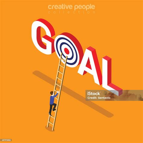 목표 성과 평면 3d 아이소메트리 아이소메트릭 비즈니스 개념 웹 벡터 일러스트 레이 션 크리에이 티브 사람들이 컬렉션입니다 0명에 대한 스톡 벡터 아트 및 기타 이미지