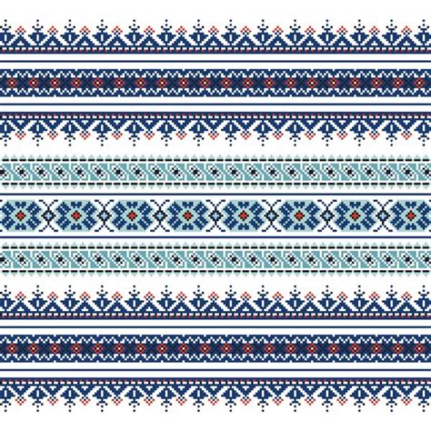 ست الگوی زیور آلات قومی در رنگ های آبی تصویر برداری از مجموعه زیور آلات