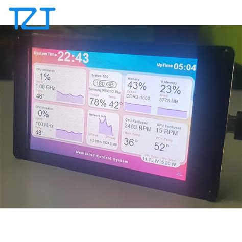 TZT Inch IPS LCD Screen Monitor Display USB Display Sub Screen Support Raspberry Pi Linux