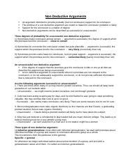 Non Deductive Arguments Non Deductive Arguments An Argument Intended To Provide Probably But