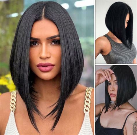 Doppelkinn Frisuren für Mollige Frauen mit Rundem Gesicht Styling