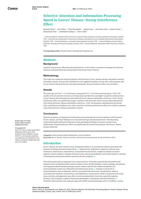 Pdf Selective Attention And Information Processing Speed In Graves