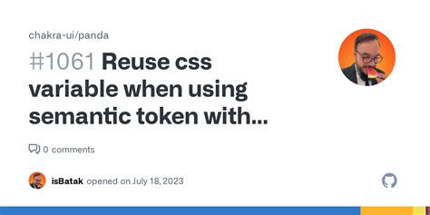 Reuse Css Variable When Using Semantic Token With Refference Issue