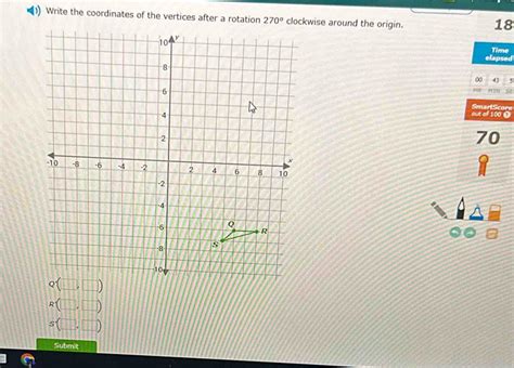 Solved Write The Coordinates Of The Vertices After A Rotation 270° Clockwise Around The Origin