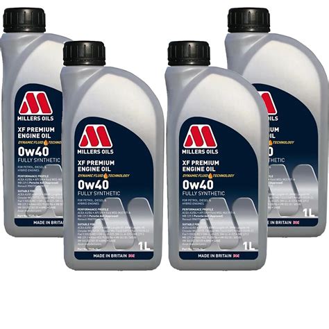 Millers Xf Premium 0w 40 Fully Synthetic Engine Oil Acea A3 B4 4x1l