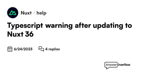 Typescript Warning After Updating To Nuxt 36 Nuxt