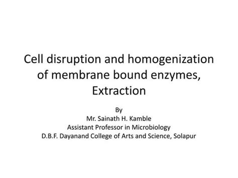 Methods Of Enzyme Isolation And Purification Pptx