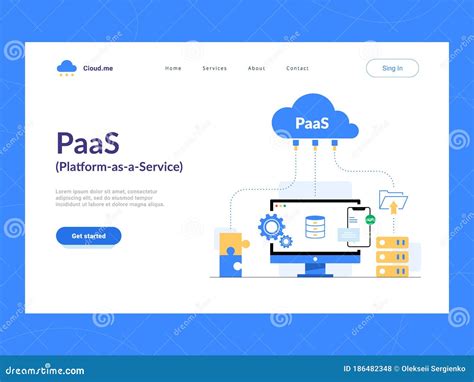 Paas Or Platform As Service For Computing Using Online System Outline Diagram Vector