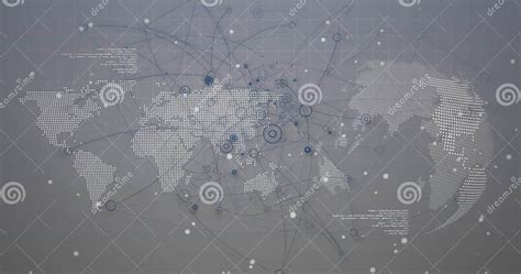 Image Of Data Processing And Network Of Connections Over World Map And Globe Stock Image Image