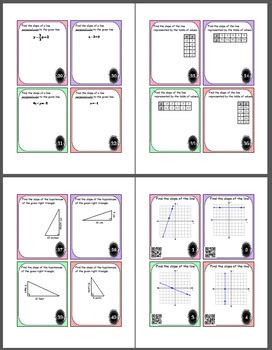 Task Cards Find The Slope Graphs Ordered Pairs Equations Tables