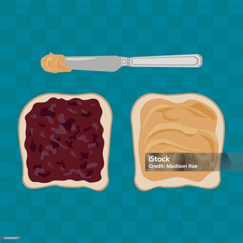 Illustration Peanut Butter And Jelly Sandwich Knoll Vector Image Stock