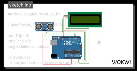 Ultrzvukovy Senzor Wokwi ESP32 STM32 Arduino Simulator