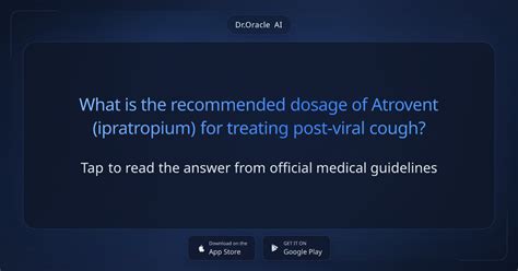 What Is The Recommended Dosage Of Atrovent Ipratropium For Treating Post Viral Cough