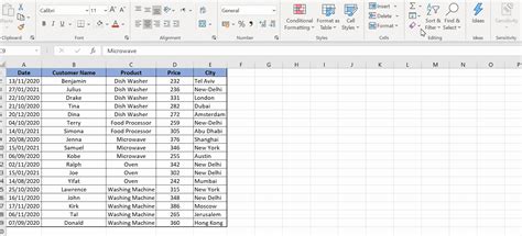 sort data excel practice online