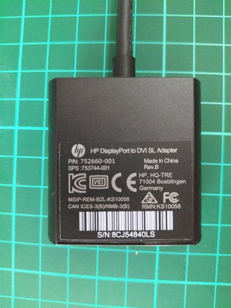 Original HP DisplayPort DP To DVI SL Adapter Cable For Display Monitor Computers Tech