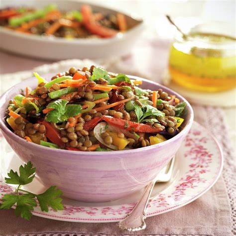 Ensalada De Lentejas Con Verduras Y Vinagreta De Miel