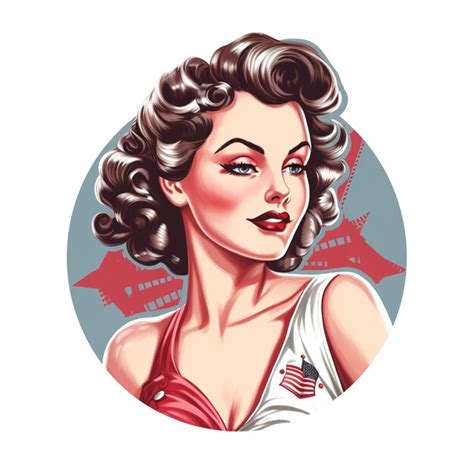 Premium Ai Image Style Retro Pin Up Girl Illustration