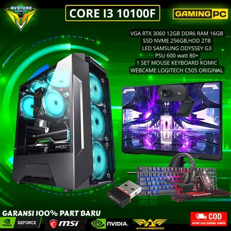 Jual Pc Gaming Editing Fullset I F Pc Cpu Gaming Fullset Monitor Inch Vga Gtx Gb