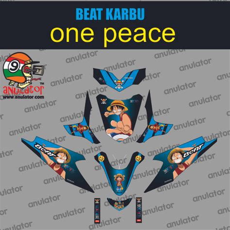 Jual Sticker Striping Motor Stiker Honda Beat Karbu One Piece Biru Spec