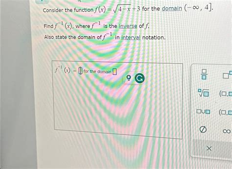 Solved Consider The Function F X 4 X2 3 ﻿for The Domain