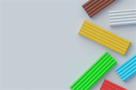 회색 배경에 화려한 플라스틱 벽돌이 흩어져 있다 모델링 점토 아이들을위한 장난감 유치원 교육 평면도 복사 공간 3d 렌더링 0명에 대한 스톡 사진 및 기타 이미지 Istock