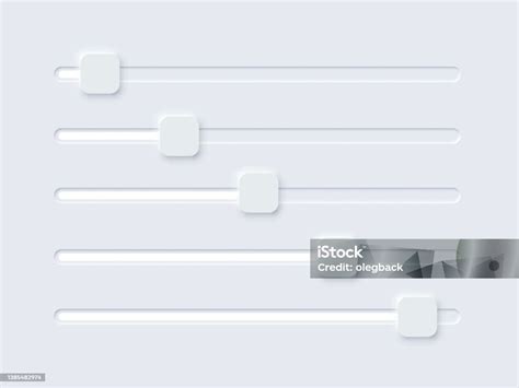 노이모티즘 Ui 스위치 볼륨 슬라이드 바 세트 소프트 사용자 인터페이스 사운드를위한 슬라이드 바 음향 조절기에 대한 스톡 벡터 아트 및 기타 이미지 Istock