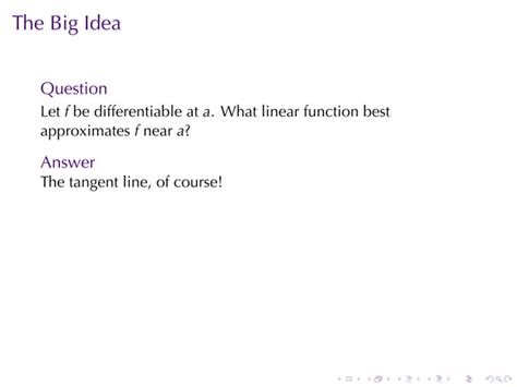 Lesson Linear Approximation PPT Lesson Linear Approximation PPT