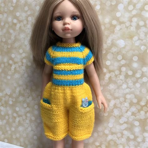 Одежда для кукол Паола Рейна Paola Reina 32 34 см вязаный комбинезон с кармашками купить с