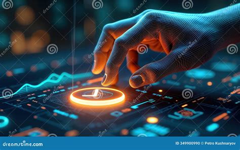 Futuristic Interface Shows Software Development Lifecycle Hand Interacts With Tech Display