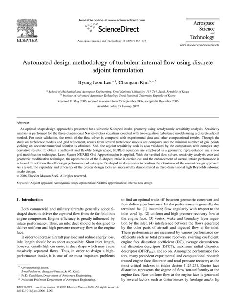 Pdf Automated Design Methodology Of Turbulent Internal Flow Using