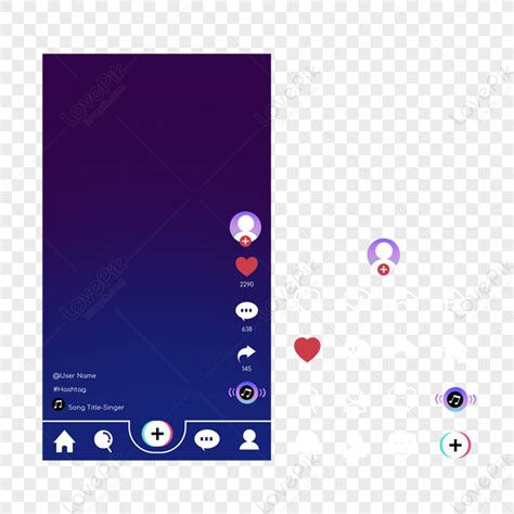 소셜 미디어 일러스트 비브라토 비디오 인터페이스인격사회적인 Png 일러스트 무료 다운로드 Lovepik