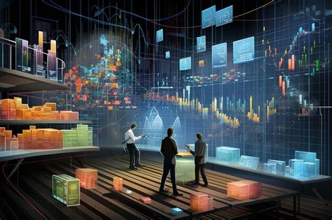 Premium Photo Futuristic Financial Data Visualization
