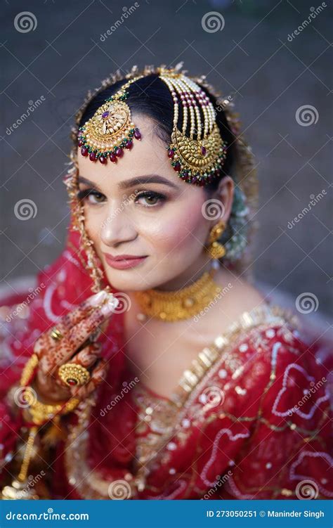 Portrait Of Beautiful Indian Punjabi Bride Stock Image Image Of Auger Looking