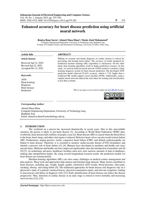 Pdf Enhanced Accuracy For Heart Disease Prediction Using Artificial