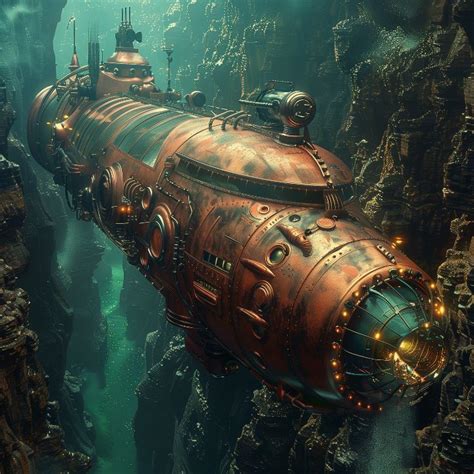 Travel Fantasy Steampunk Submarine Gameover Art 스팀펑크