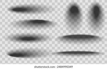 Set Transparent Oval Gray Shadows Soft Stock Vector Royalty Free Shutterstock