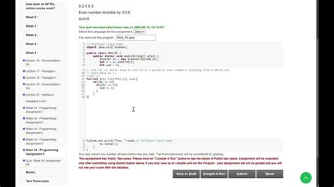 Nptel Week 04 Programming Assignment 5 Programming In Java Youtube